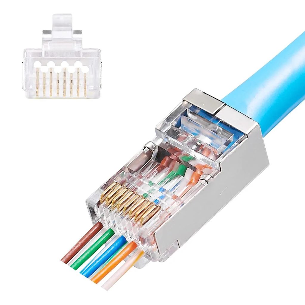 ATLANTICSWIRE CONECTOR RJ45 PASS THROUGH CAT6 MACHO FTP 100-UNIDADES ...