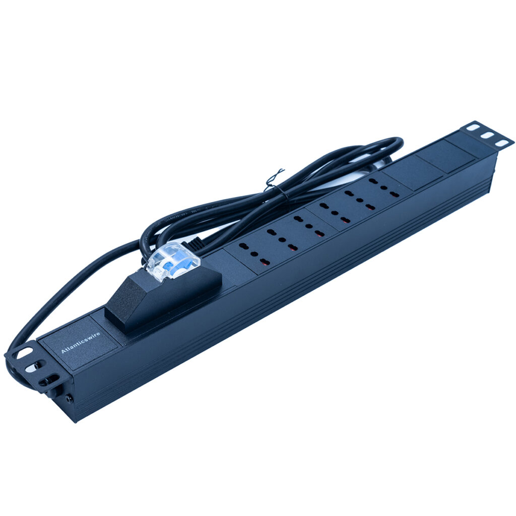 ATLANTICSWIRE PDU 6 ENCHUFES 19″ C/PROTECCION RACK/BASTIDOR - Procables